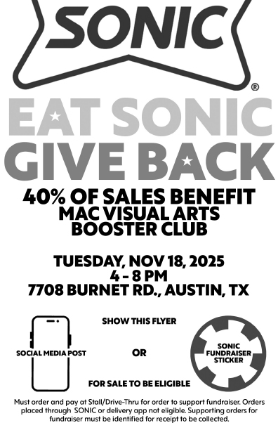 Sonic Fundraiser for Visual Arts Booster | McCallum High School PTSA
